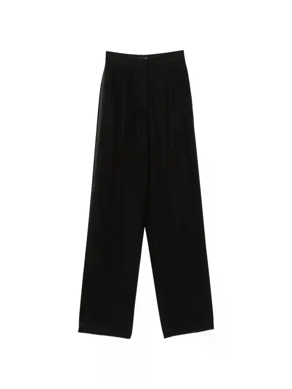 TOM FORD Satin-trimmed Pleated Trousers - Black