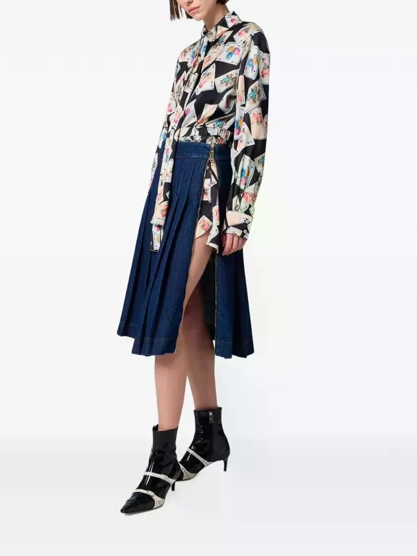 MSGM Pleated Zip-fastening Midi Skirt