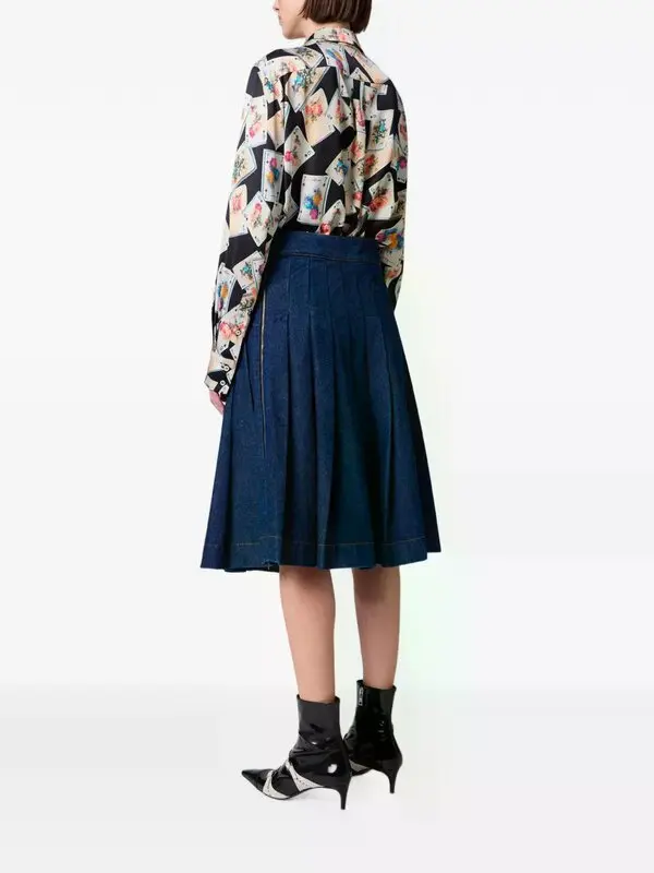 MSGM Pleated Zip-fastening Midi Skirt