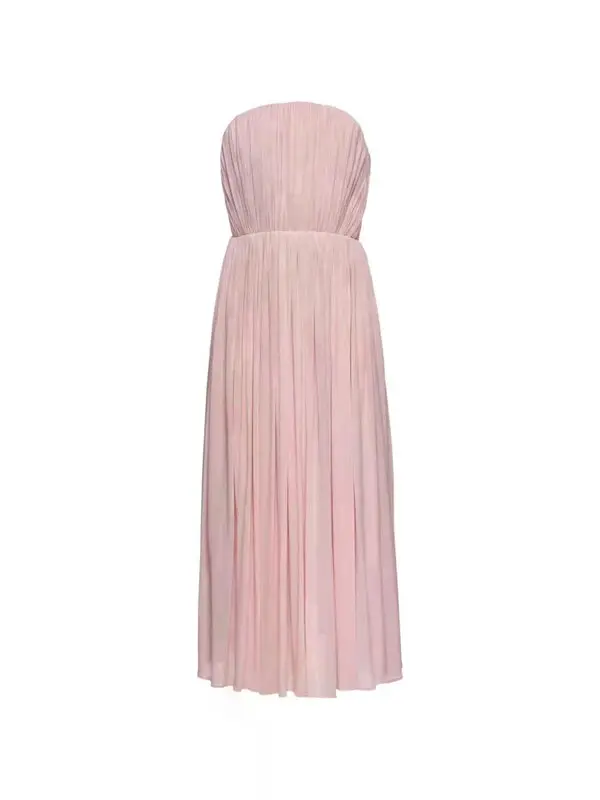 Magda Butrym Pleated Strapless Midi Dress - Pink