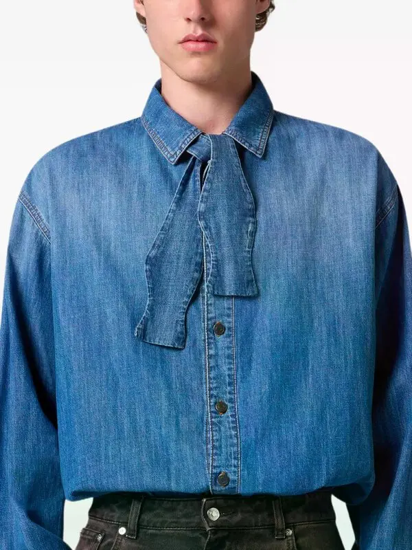MSGM Bow-tie Denim Shirt