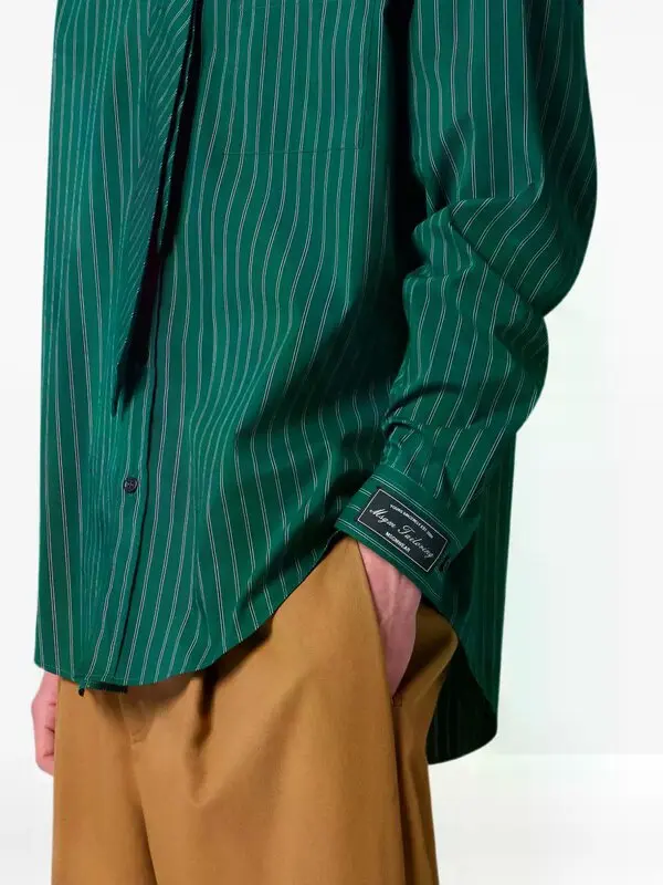 MSGM Pinstriped Tie-detail Shirt