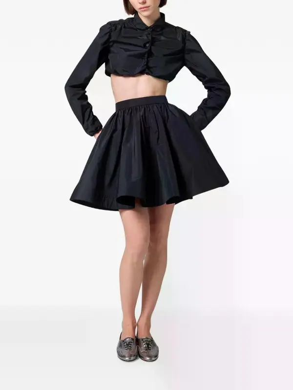 MSGM Pleated A-line Mini Skirt - Black