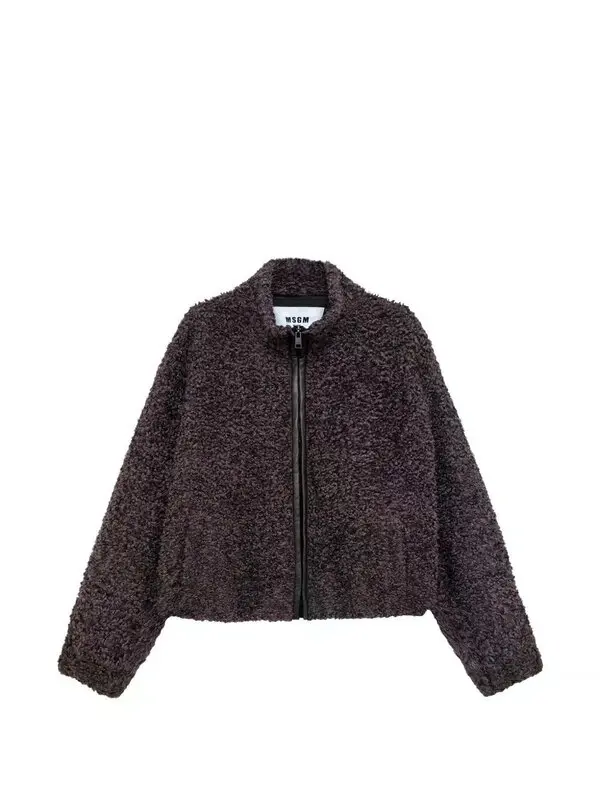 MSGM Logo-patch Bouclé Jacket