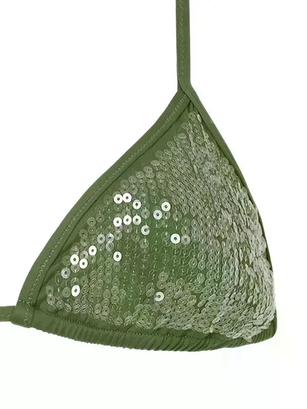 TROPIC OF C Sequined Triangle Bikini Top