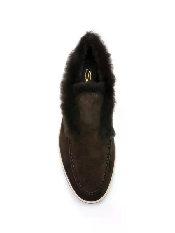 Santoni Yalta Fur-trimmed Loafers