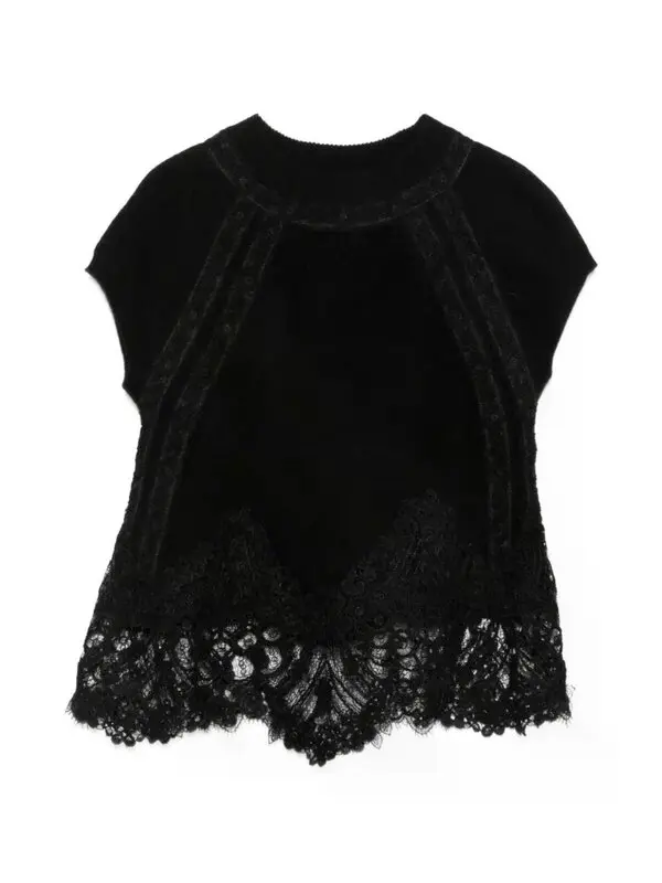 Ermanno Scervino Lace Trim Cap-sleeve Top