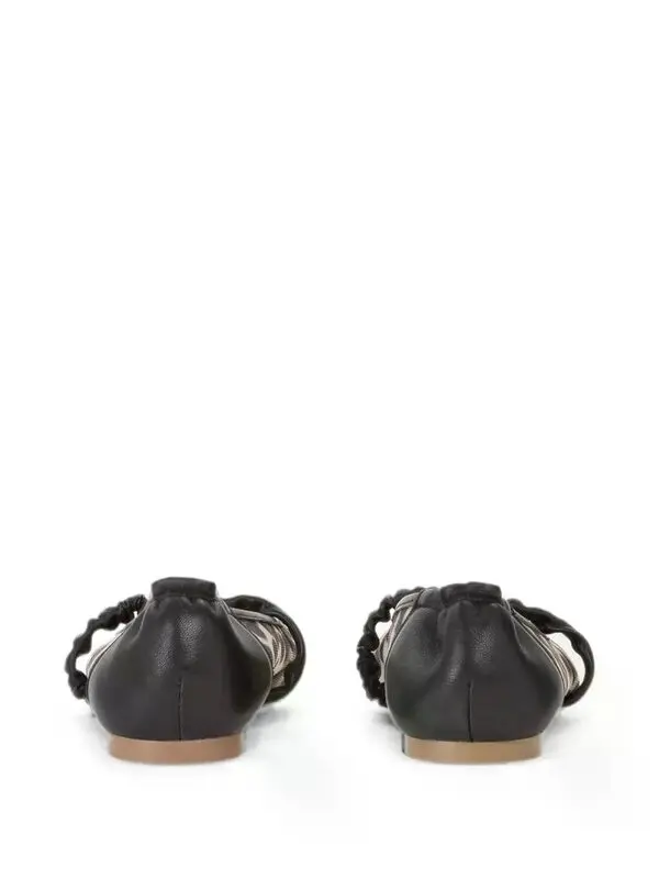 V°73 Karina Leopard-print Ruched-strap Ballet Flats