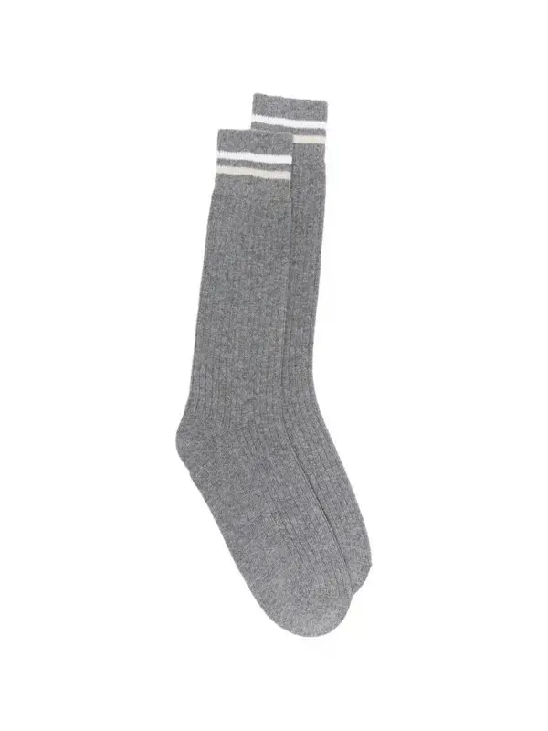 Eleventy Striped Ribbed Socks