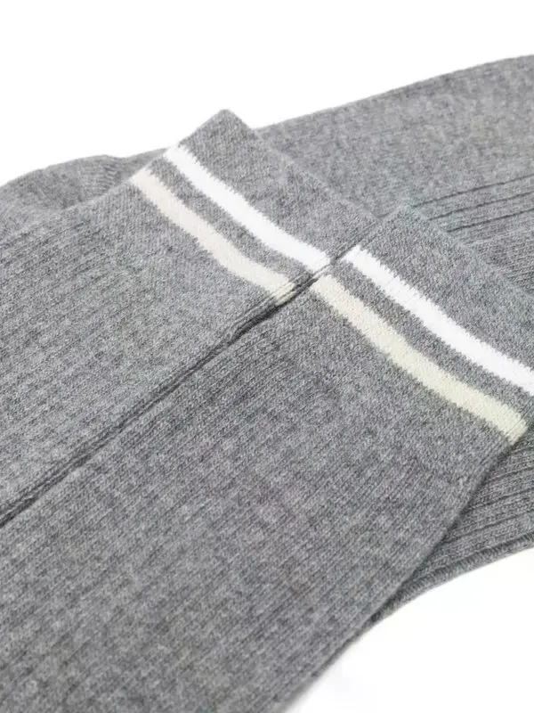 Eleventy Striped Ribbed Socks