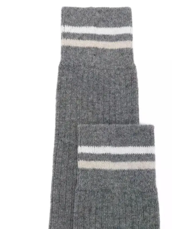 Eleventy Striped Ribbed Socks