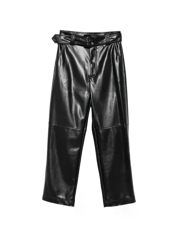 TWINSET Belted Faux-leather Trousers