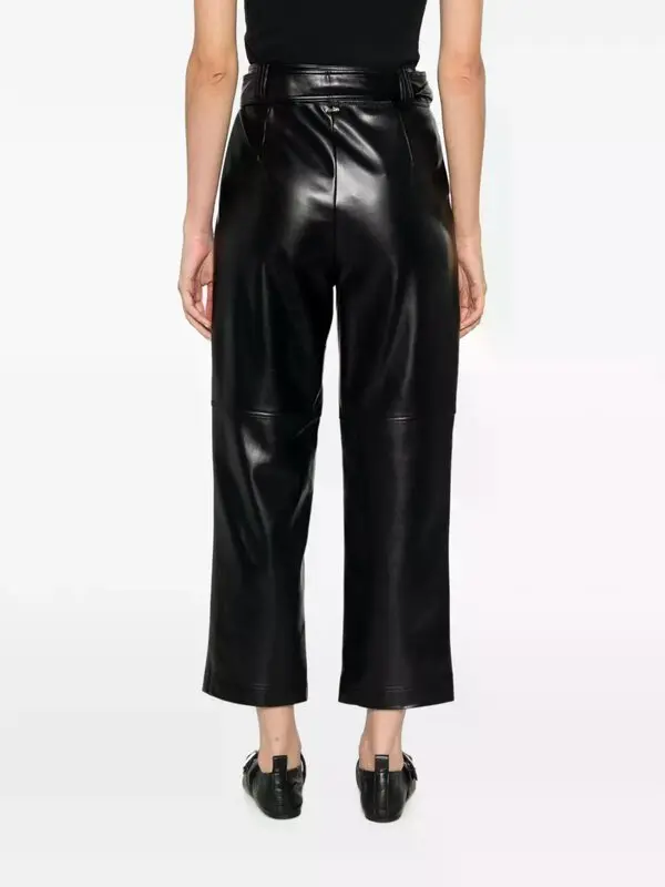 TWINSET Belted Faux-leather Trousers
