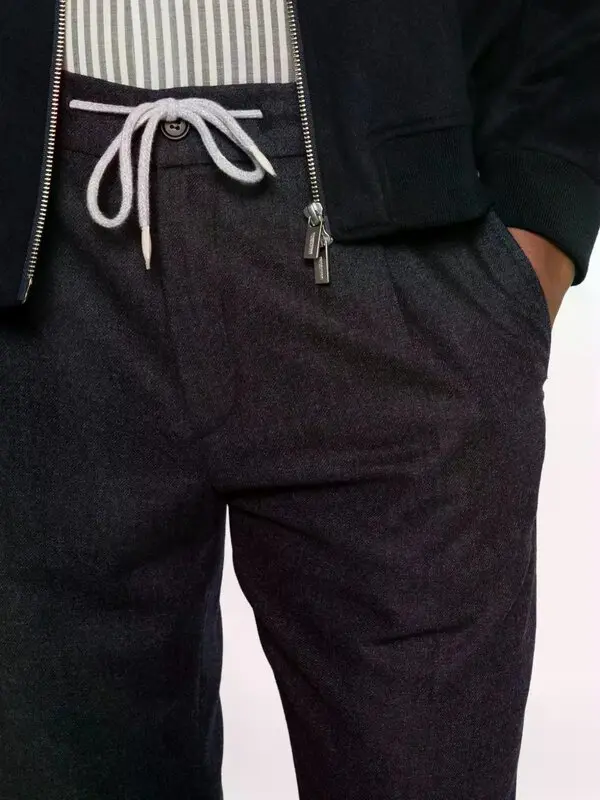 Eleventy Drawstring-waist Pleated Trousers