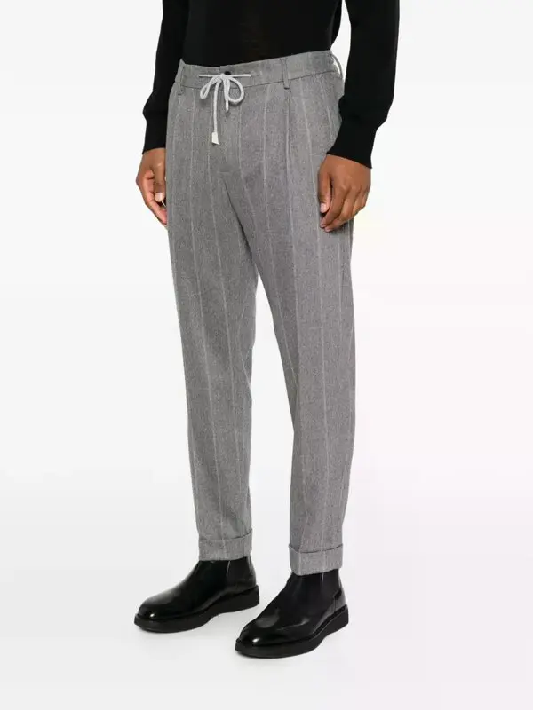 Eleventy Pinstripe Drawstring-waist Trousers