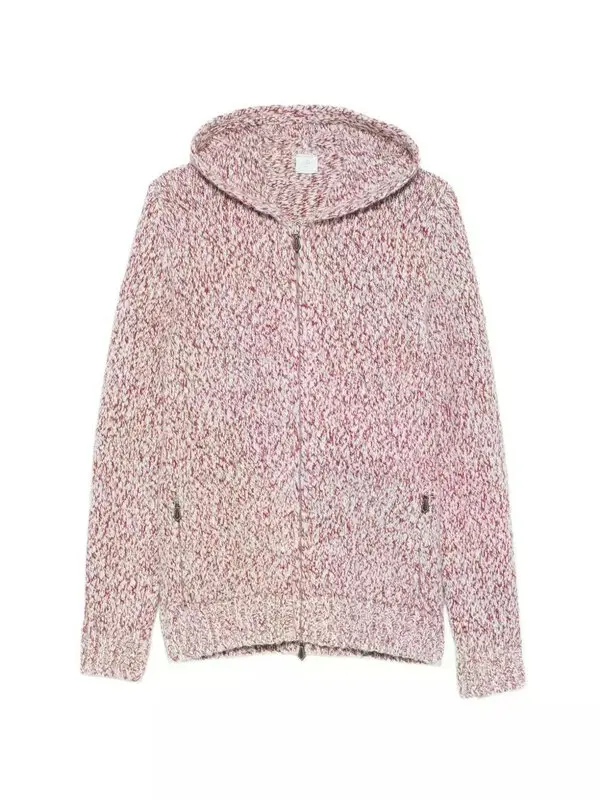 Eleventy Zip-up Hood Cardigan - Red