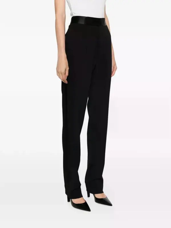 Giorgio Armani Satin-trim Pleated Trousers