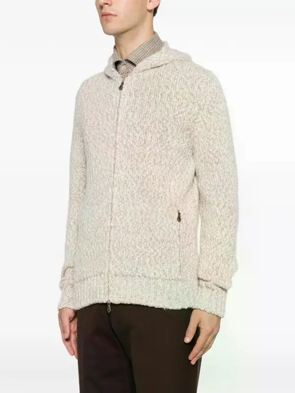 Eleventy Zip-up Chunky-knit Hoodie