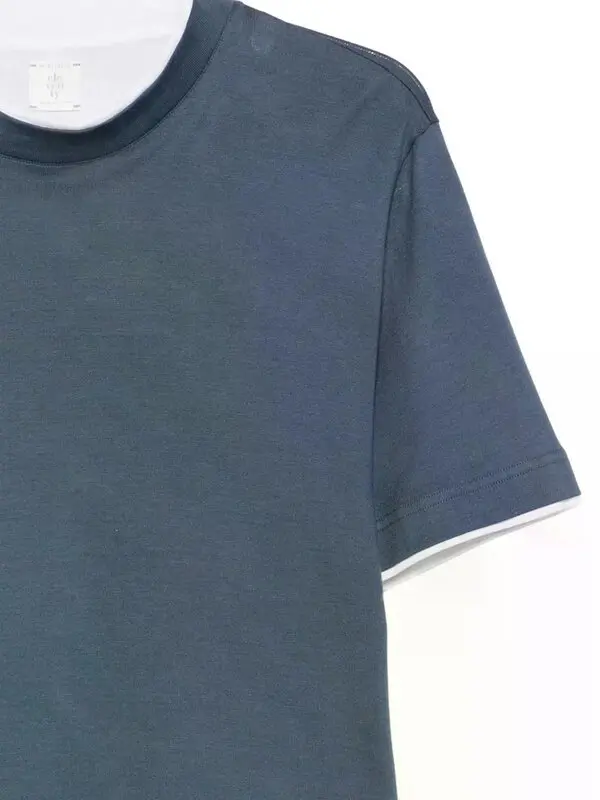 Eleventy Layered-effect Short-sleeve T-shirt - Blue