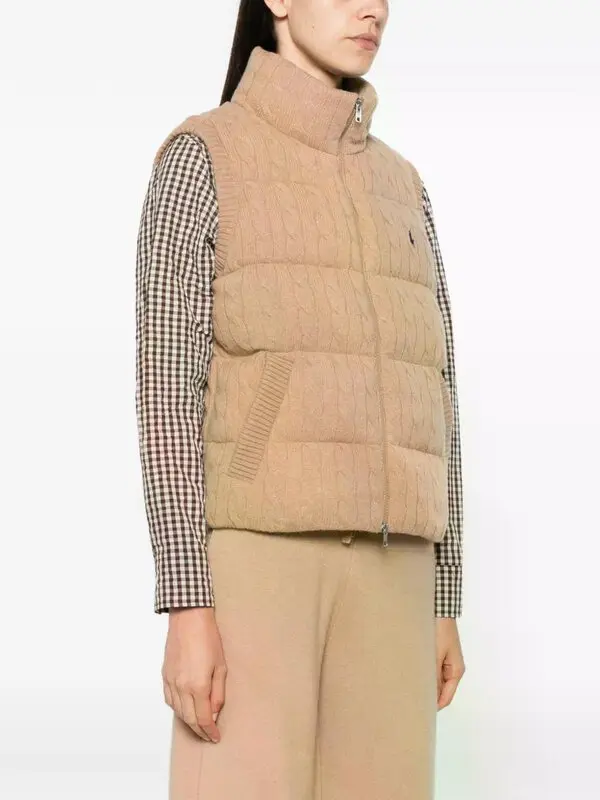 Polo Ralph Lauren Cable Knit Padded Gilet - Neutrals