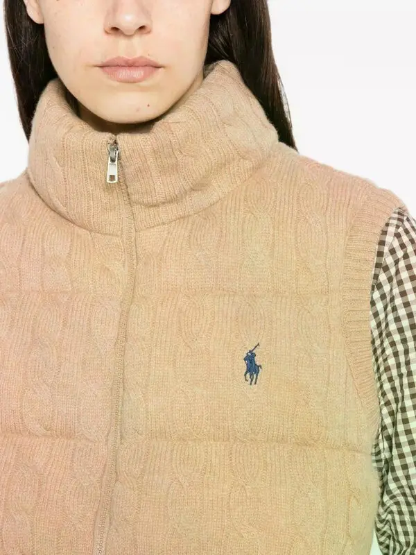 Polo Ralph Lauren Cable Knit Padded Gilet - Neutrals