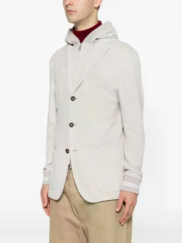 Eleventy Hooded Single-breasted Jacket