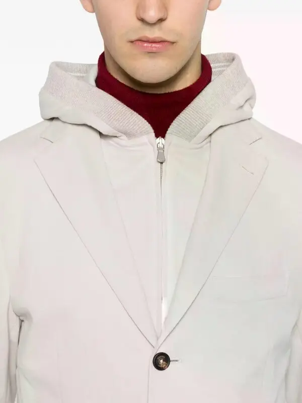 Eleventy Hooded Single-breasted Jacket