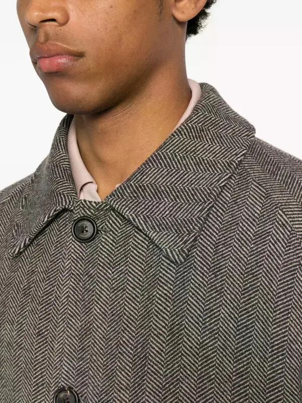 Eleventy Herringbone Cashmere Coat