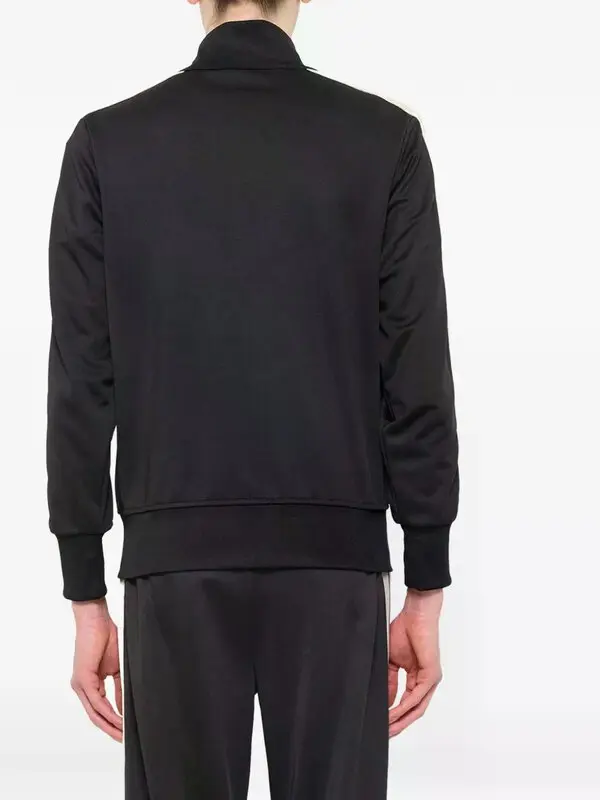 Palm Angels Logo-embroidered Striped-sleeve Sweatshirt
