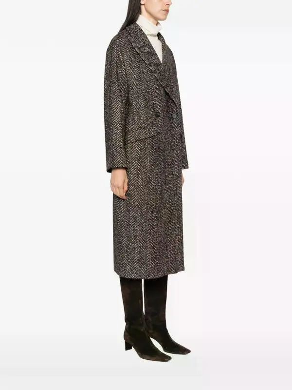 Tagliatore Herringbone-pattern Double-breasted Coat
