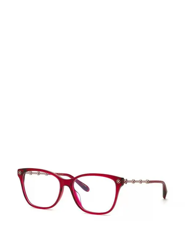 Chopard Square Frame Embellished Eyeglasses - Red