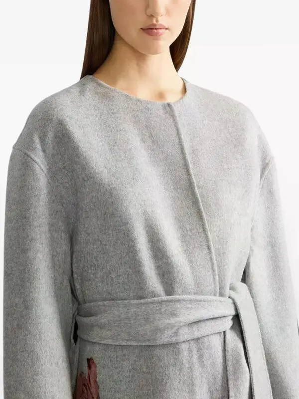 Erdem Belted Floral Print Wool Coat