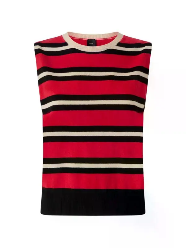Pinko Striped Knitted Vest - Red