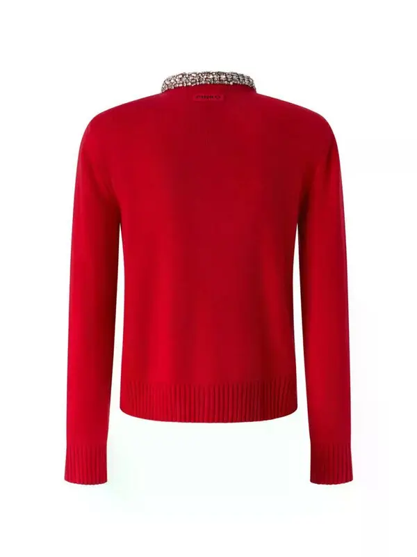 Pinko Embellished-collar Cardigan - Red