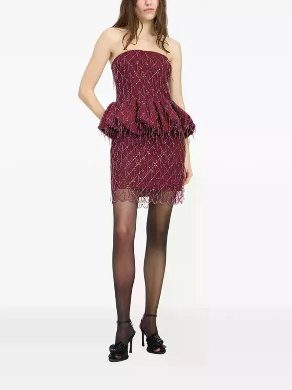 ROTATE BY BIRGER CHRISTENSEN Sequins Bubble Top Dark - Red