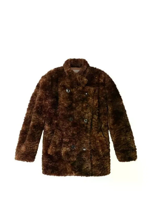 MARANT ETOILE Faux Fur Double-breasted Coat - Brown