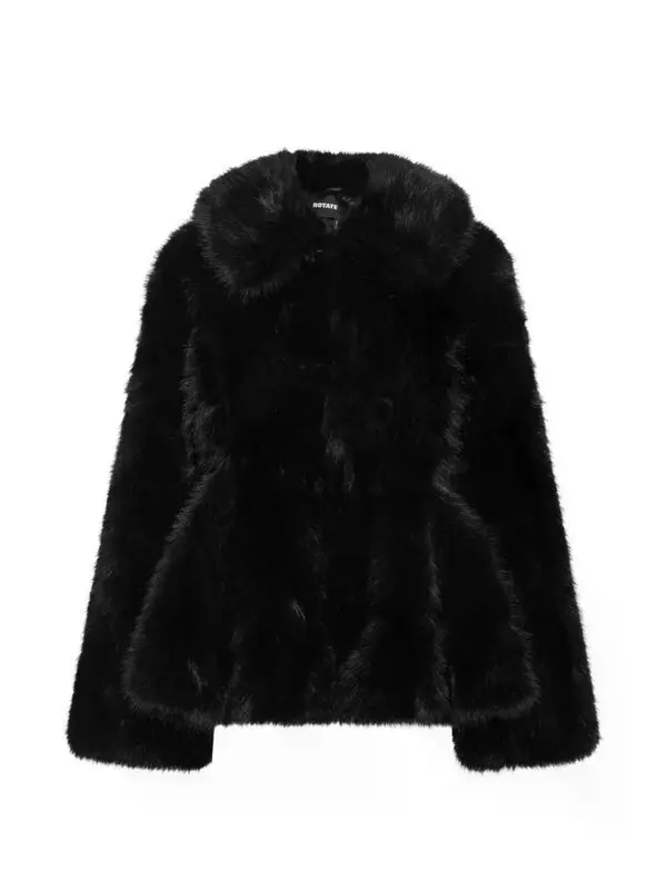 ROTATE BY BIRGER CHRISTENSEN Faux-fur Flared Jacket - Black