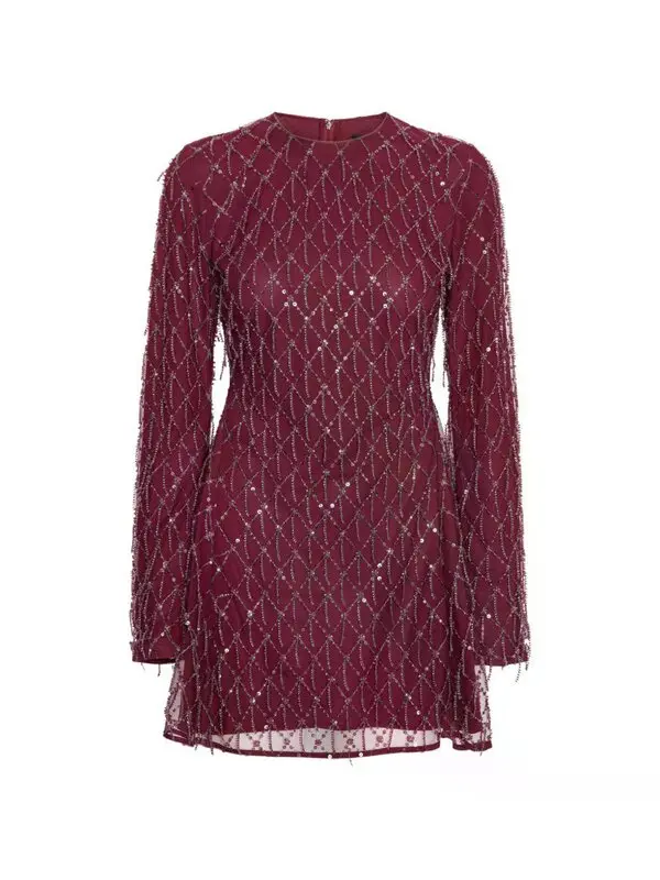 ROTATE BY BIRGER CHRISTENSEN Sequins Mini Flared Dress - Red