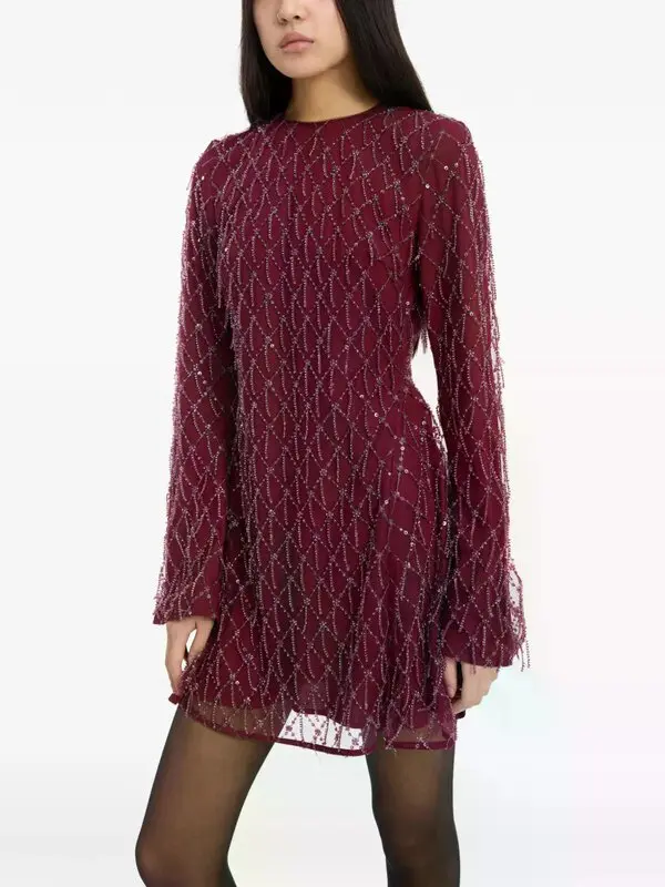 ROTATE BY BIRGER CHRISTENSEN Sequins Mini Flared Dress