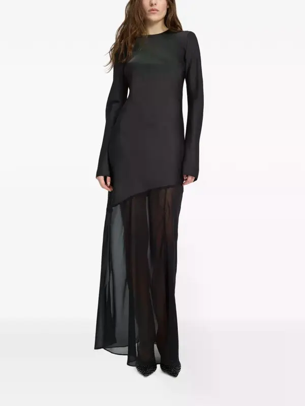 ROTATE BY BIRGER CHRISTENSEN Maxi Dress With Asymmetrical Sheer Layer