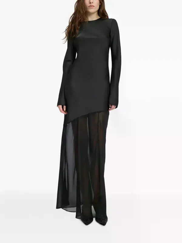 ROTATE BY BIRGER CHRISTENSEN Maxi Long Sleeve Slit Dress - Black