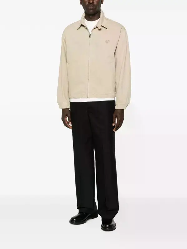 Prada Logo Plaque Denim Jacket