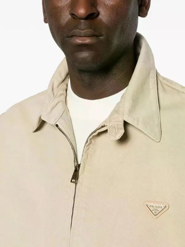 Prada Logo Plaque Denim Jacket