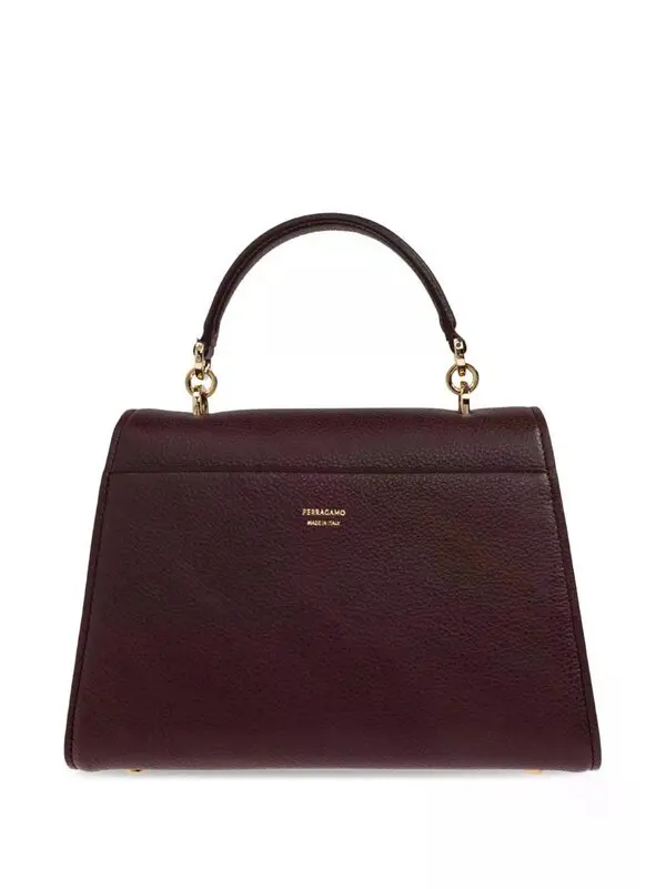 FERRAGAMO Double Gancini Leather Tote Bag