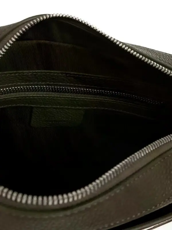 FERRAGAMO Gancini Pebbled Leather Messenger Bag