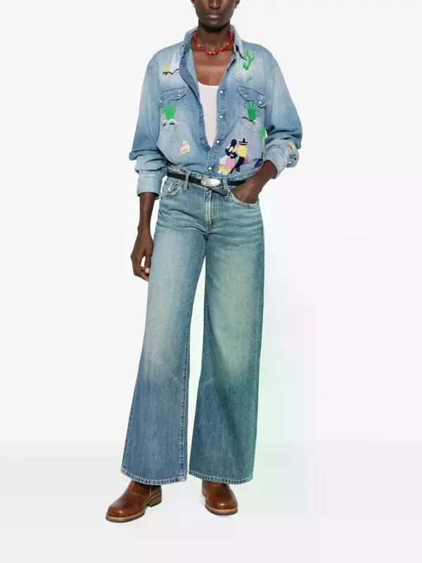 ANTIK DENIM Embroidered Denim Shirt