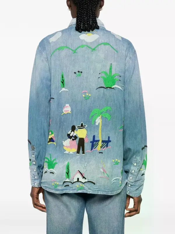 ANTIK DENIM Embroidered Denim Shirt