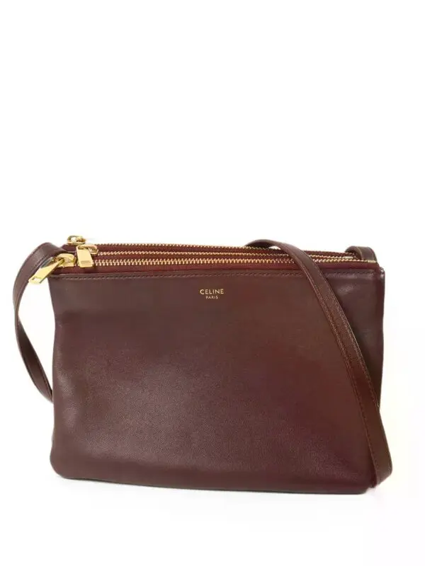 Celine Trio Logo-detail Shoulder Bag - Red