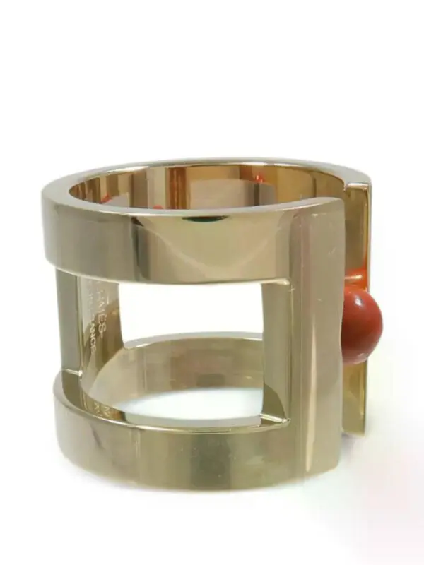 Hermès H Perle Scarf Ring - Gold