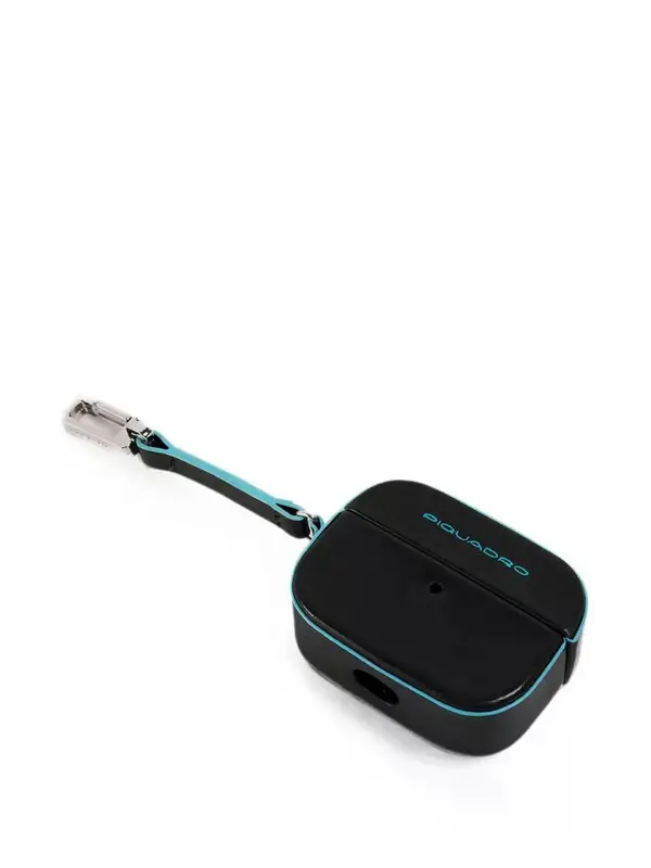 PIQUADRO Logo-print Leather Earphone Case